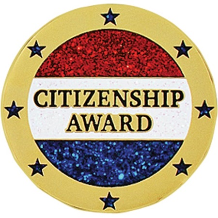 Citizenship Award Pin - Red, White and Blue Glitter | Anderson's