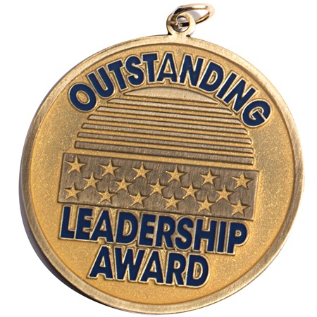 Outstanding Leadership Award Brushed Metal Medallion | Anderson's