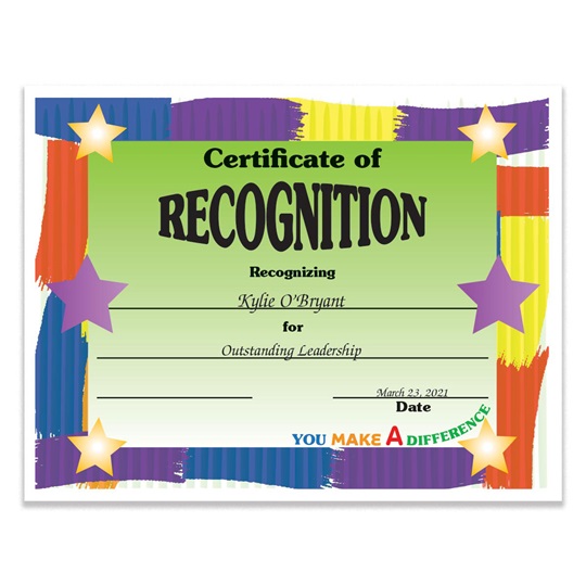 template for recognition certificate