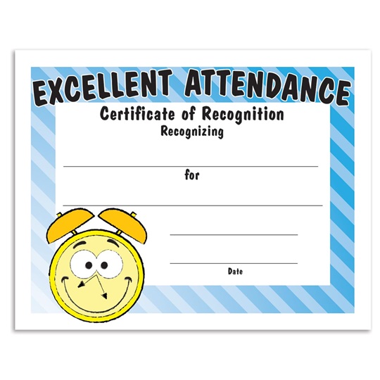 improved attendance certificates