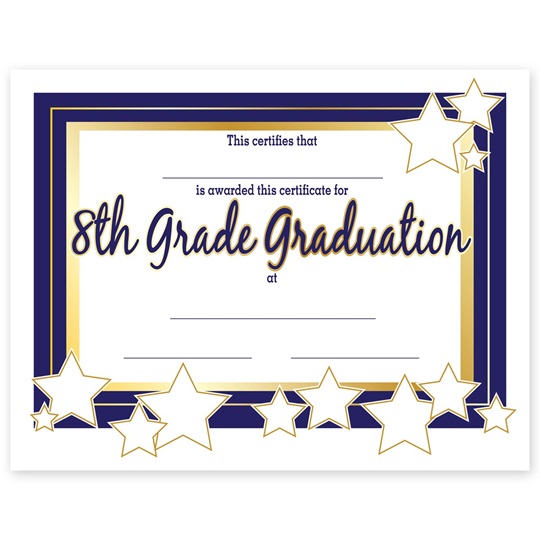 8th Grade Graduation Certificate Printable School Award Printable