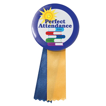 Perfect Attendance Button With Ribbon | Anderson's