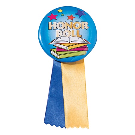 Colorful Honor Roll Button With Ribbon | Anderson's