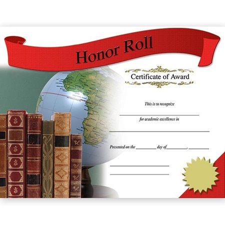 Photo Certificates - Honor Roll | Anderson's
