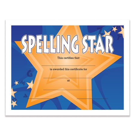 Spelling Star Award Certificate Pack | Anderson's